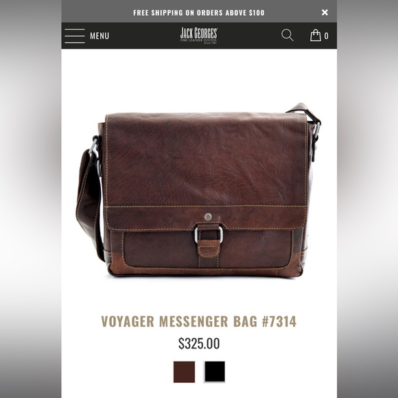 Jack Georges | Bags | Jack Georges Brown Leather Voyager Messenger Bag ...
